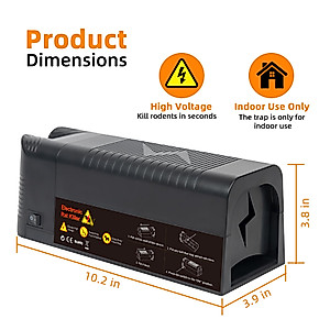 X-Pest Electric Rat Trap,High-Voltage Electric Shock to Kill Mouse,Rat,and Other Nasty Rodent Instantly to Provide a Pest Control Solution,No-Touch Design for Home,Garage,Attic,Apartment Use