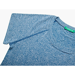 Kimmery Women's Moisture Wicking Shirt, Breathable Comfy Exercise Top, Short Sleeve Sports Wear, Blue XL