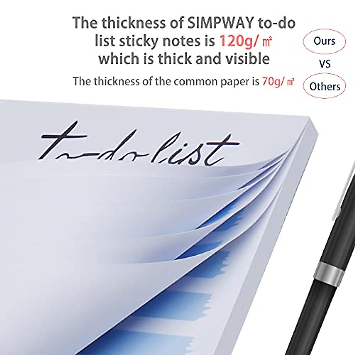 SIMPWAY to Do List Notepad, 200 Sheets 4.0 x 6.0 Inches to Do List Planner Sticky Notes, Grocery List, Reminders, Suitable for Work Planner, Daily to-do List Planner, Academic Planner, 4 Cute Designs