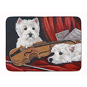 Caroline's Treasures Westie Fiddlers Machine Washable Memory Foam Mat doormats, Multicolor