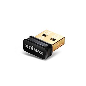 Edimax Wi-Fi 4 802.11n Adapter for PC *New Version* Wireless N150 Nano USB Adapter Dongle,150Mbps, Smallest Wi-Fi 4 Dongle, Win 11 Plug-n-Play, Mac OS, Linux, EW-7811Un V2, Black