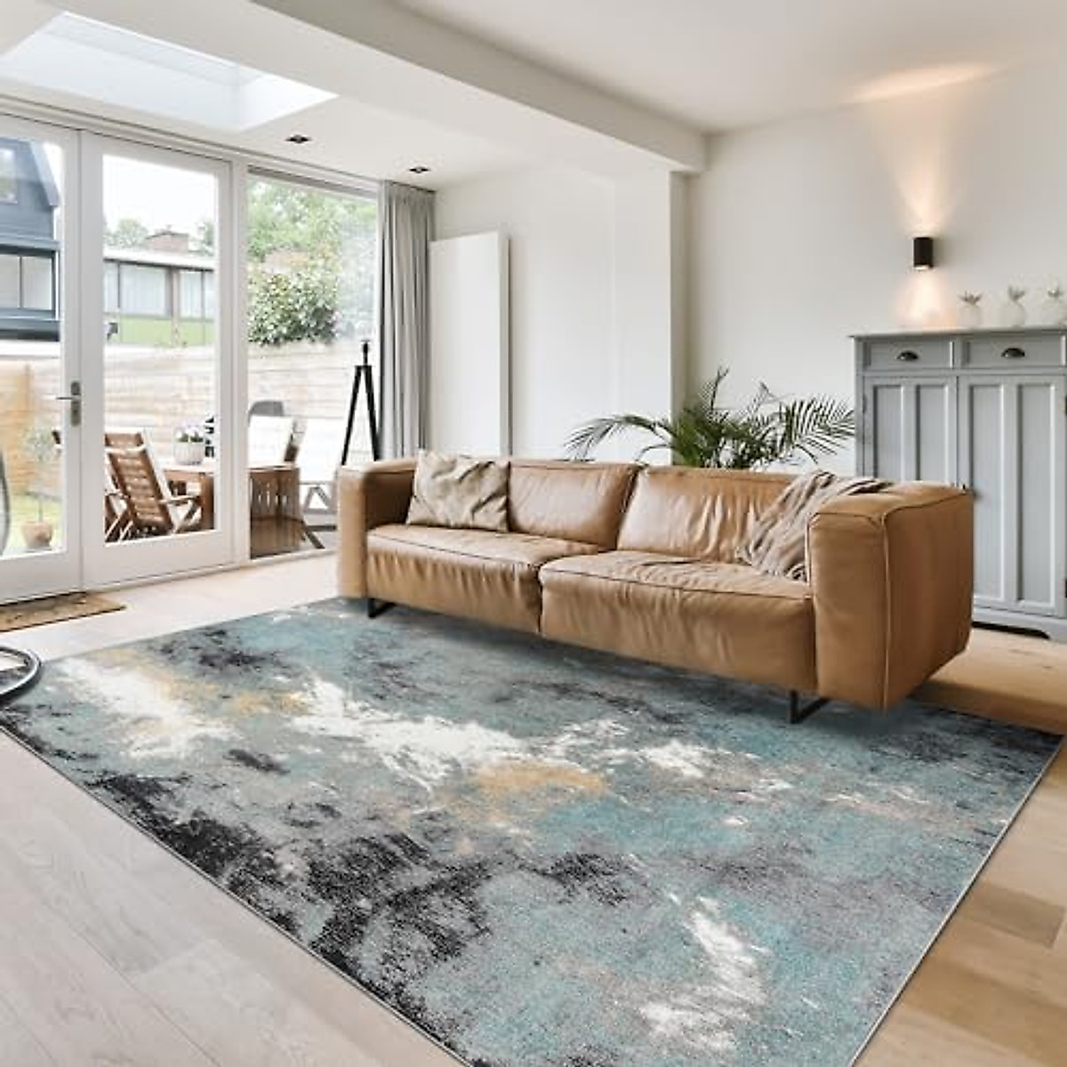 Gertmenian Modern Indoor Area Rugs, Machine-Woven, High Traffic, Non-Shedding & Stain-Resistant, for Living Room, Dining Room, Bedroom, Office, 2x8 Runner, Modern Abstract Gray, 29510