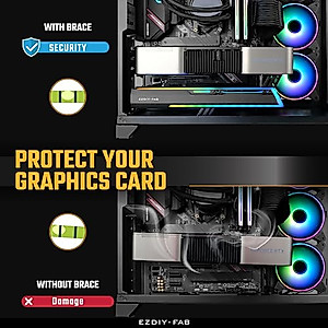 EZDIY-FAB 5V ARGB GPU Holder Brace Graphics Card GPU Support Video Card Holder Bracket, Strenchable Structure, Video Card Sag Holder/Holster Bracket Support RX7990XTX, RTX4090, Black-341