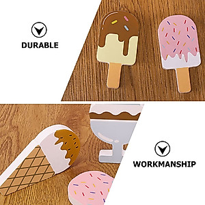 TOYANDONA Ice Cream Puzzles Wooden Educational Preschool Puzzles for Toddlers Kids Boys Girls Children Math Learning Set