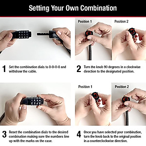 Master Lock Black Set Your Own Combination Bike Lock, Metal Cable Lock has a Weather Resistant Vinyl Coating for Outdoor Equipment, Bicycles, 6 Feet Long, 8114D