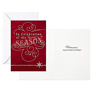 Image Arts Christmas Boxed Cards Assortment, Elegant Lettering (4 Designs, 24 Cards with Envelopes)