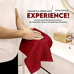 Utopia Towels - 6 Pack Viscose Hand Towels Set, (16 x 28 inches) 100% Ring Spun Cotton, Ultra Soft and Highly Absorbent 600GSM Towels for Bathroom, Gym, Shower, Hotel, and Spa (Red)