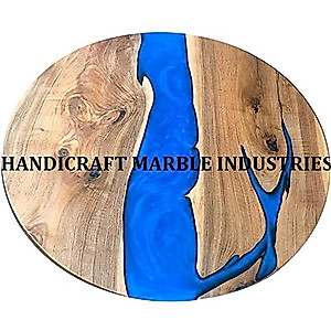 Epoxy Table, Live Edge Wooden Table, Epoxy Resin River Table, Natural Wood,Dining table, Natural Epoxy Table, Resin Table 40x40 inch