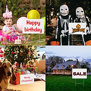 ANZEKE Blank Yard Signs with H- Metal Stakes, 2 Pack 18 x 12Inches White Corrugated Plastic Yard Lawn Sign for Party Decorations, Estate,Garage Sale Signs, Rent, Guidepost Decorations,Open House