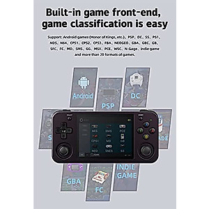 ANBERNIC RG353M Handheld Game Console , Aluminum Alloy CNC Process Dual OS Android 11 + Linux System Support 5G WiFi 4.2 Bluetooth Built-in 64G SD Card 4452 Games (Deep Purple)