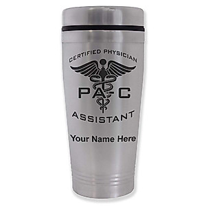 LaserGram 16oz Commuter Mug, PA-C Certified Physician Assistant, Personalized Engraving Included