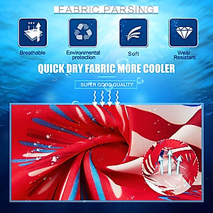 Fanient Button Down Shirt for Mens USA Flag Hawaiian Shirt Summer Beach Aloha Shirts Casual Novelty Slim Fit Patriotic Button Up Shirt M