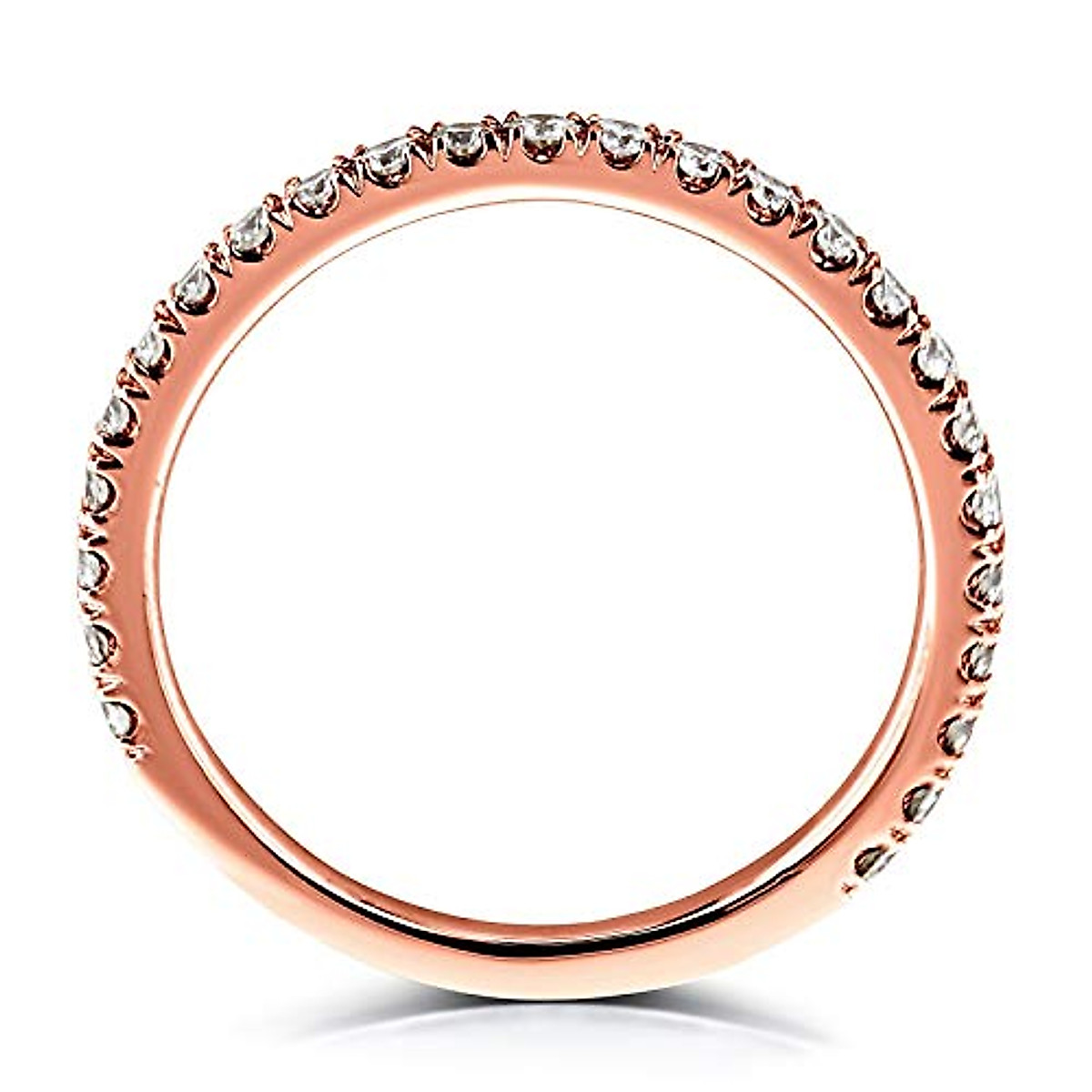 Kobelli Diamond Semi Eternity 3/8 Carat TW Gold Band - rose-gold / 8.5