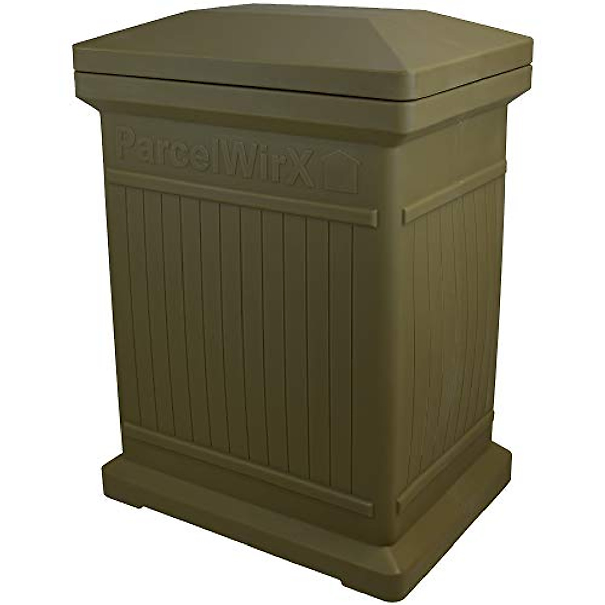 RTS Home Accents ParcelWirx Premium Vertical Storage Cabinet/Package Delivery Box with Lift Off Lid, Oak