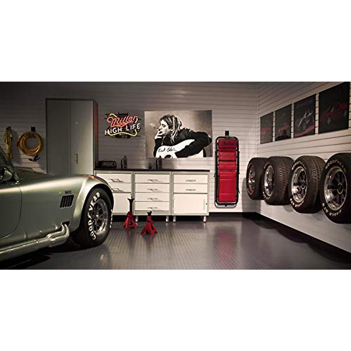 signs-unique Kurt Cobain & Guitar Large Fabric Poster / Flag 1100mm x 750mm (hr)