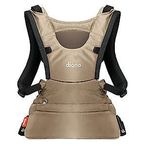 Diono Carus Essentials 3-in-1 Baby Carrier, Front Carry & Back Carry, Newborn to Toddler up to 33 lb / 15 kg, Easy to Wear Comfortable & Ergonomic, Sand