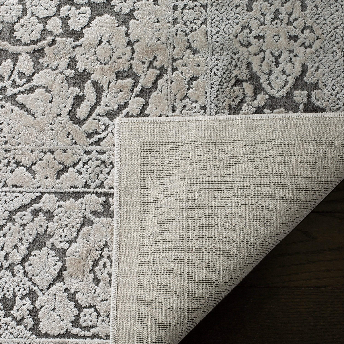 SAFAVIEH Reflection Collection Area Rug - 6' x 9', Dark Grey & Cream, Boho Tribal Distressed Design, Non-Shedding & Easy Care, Ideal for High Traffic Areas in Living Room, Bedroom (RFT667B)