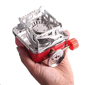 Portable Camping Stove Burner, Outdoor Strong Firepower Camping Gas Stove Folding Lightweight Stove for Outdoor Hiking Cooking