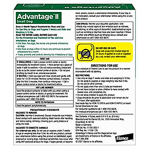 Advantage II Small Dog Vet-Recommended Flea Treatment & Prevention | Dogs 3-10 lbs. | 4-Month Supply