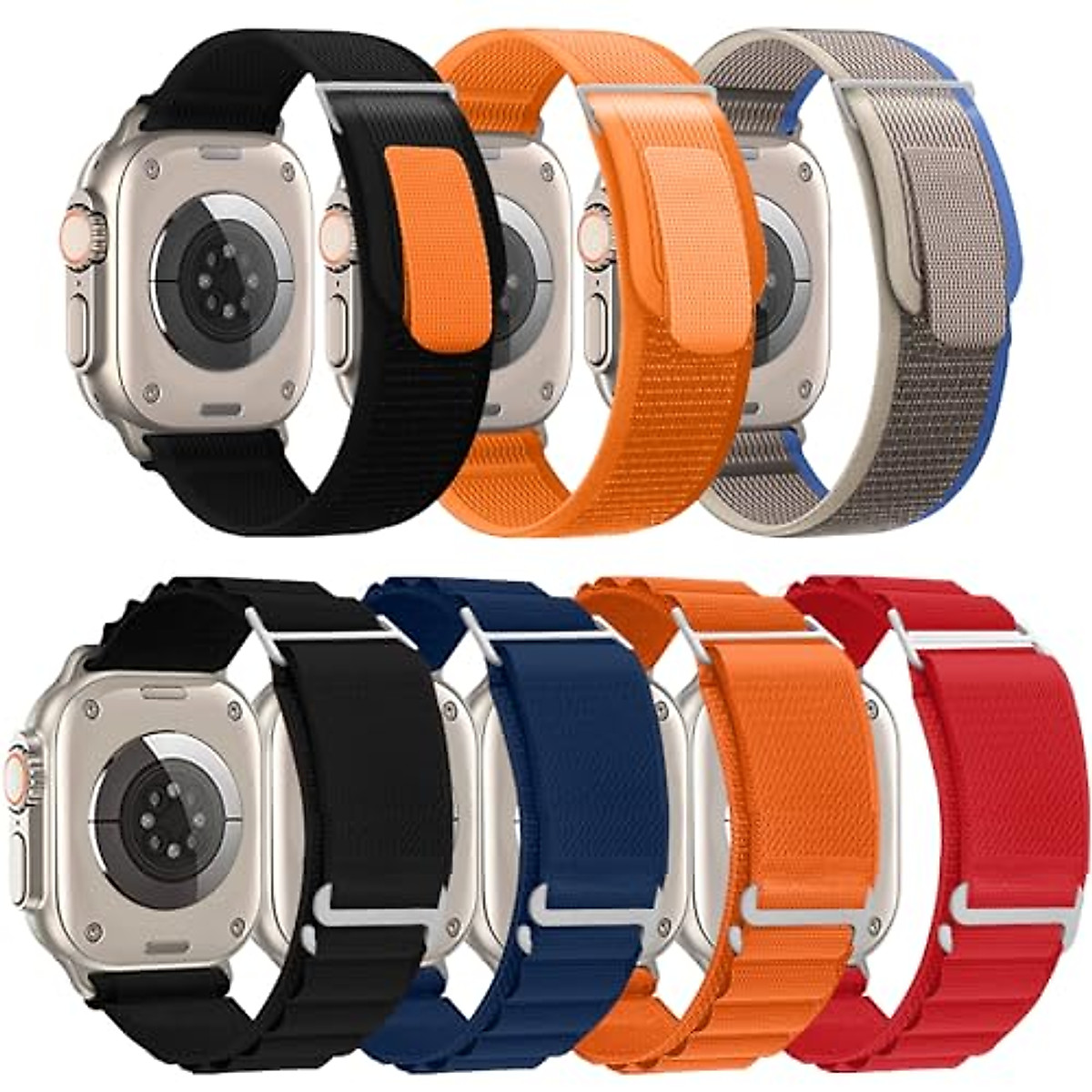 ZXCNZXVE Compatible with Apple Watch Ultra Band 49mm 45mm 44mm 42mm for Men Women,Trail Loop+Alpine Loop+Ocean Sport Watch Band for iWatch Series Ultra SE 9 8 7 6 5 4 3 2