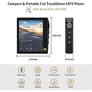 HIDIZS AP80 High Resolution Lossless MP3 Music Player with LDAC/aptX/FLAC/Hi-Res Audio/FM Radio, Hi-Fi Bluetooth Audio Player with Full Touch Screen (Black)