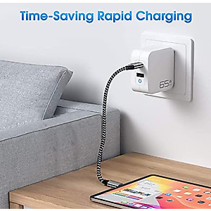 Short USB C to USB C Cable 1FT 3Pack 60W PD Fast Charging Type C Nylon Braided Charger Cord Compatible with Samsung Galaxy A01 A03S A11 A12 A13 A21 A32 A42 A51 A71 A80 A81 A90 S22 S21 Note 20