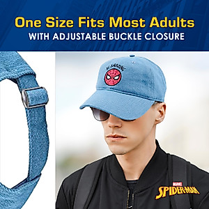 Marvel Spider-Man Cotton Adjustable Dad Hat, Denim, One Size