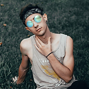 Fiada 16 Pairs Round Hippie Glasses Colorful Retro Hippie Glasses for Men Women 60's Circle Glasses for Costumes Party Favors(Rainbow Color Set)