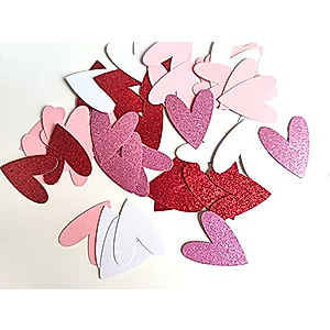 200Pcs Valentines Confetti Hearts, Valentines Table Confetti, Heart Confetti for Tables, Valentines Day Table Decor for Valentines Wedding Anniversary Party Supplies