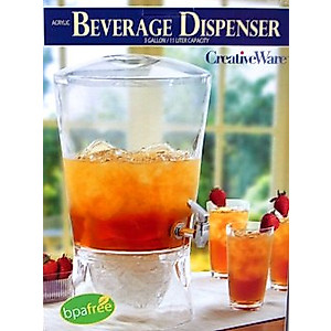 CreativeWare Sculptured Beverage Dispenser, Clear