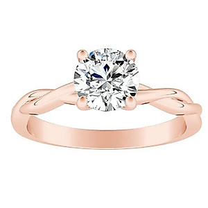 Blocaci 1 Carat Solitaire Classic Round Engagement Rings for Women Moissanite Rings 925 Sterling Silver 10K 14K 18K Gold Wedding Anniversary Rings Free Engraving (925 Sterling Silver)