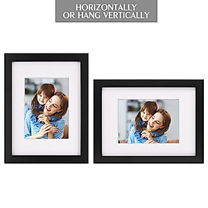 Golden State Art Picture Frame, 9x12 inches, Black, Acrylic Glass, Solid Wood, Mat for 6x8 Photos, Wall Display