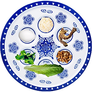 The Dreidel Company Seder Plate Passover Plate Melamine Renaissance Design Passover Seder Plates