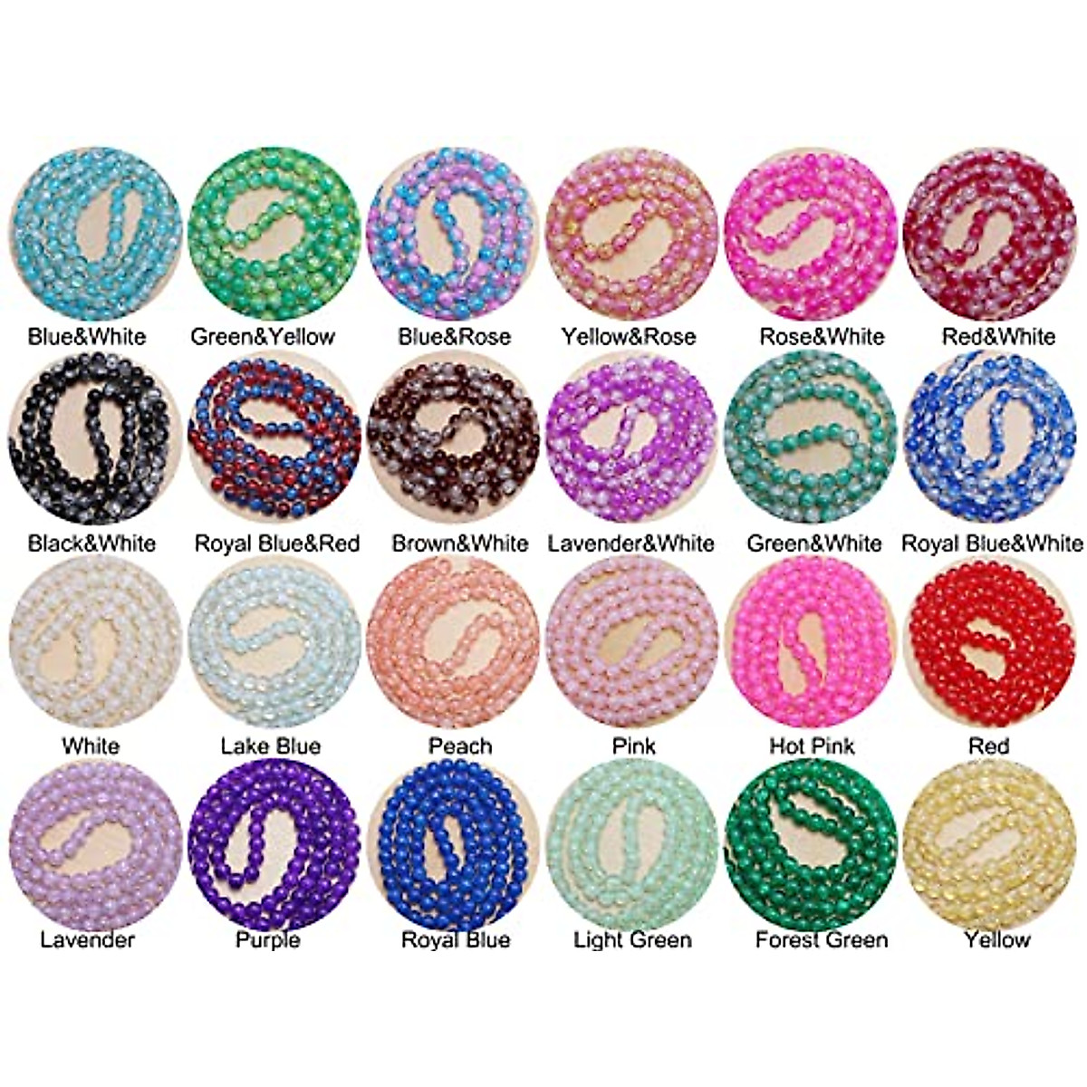 Pamir Tong 720PCS 8mm Crackle Glass Round Beads Bulk, Imitative Jade Beads, Lampwork Beads for Jewelry Making Earring, Necklaces, and DIY Crafts (8mm Crackle Mixed)