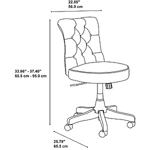Bush Furniture Salinas Mid Back Tufted Office Chair in Light Gray Fabric