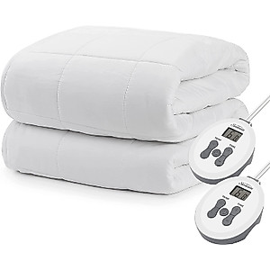 Sunbeam Imperial King Heated Mattress Pad, 140-Thread-Count Poly/Cotton, White