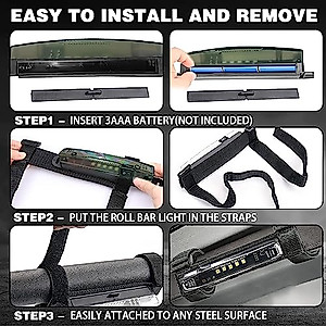 SKUNTUGUANG UTV Interior Lights, Roll Bar Mount LED Dome Light for UTV ATV Polaris RZR Can-Am Truck Car Off Road Vehicle - Black