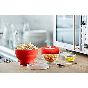 Lékué Mini Microwave Popcorn Maker, Set of 2, Red