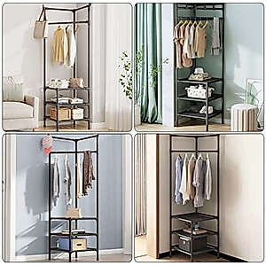 LIFKOME Heavy Duty Hangers Garment Rack Hanging Coat Rack Handbags Clothes Rack Clothes Stand for Corner Scarf Hanger