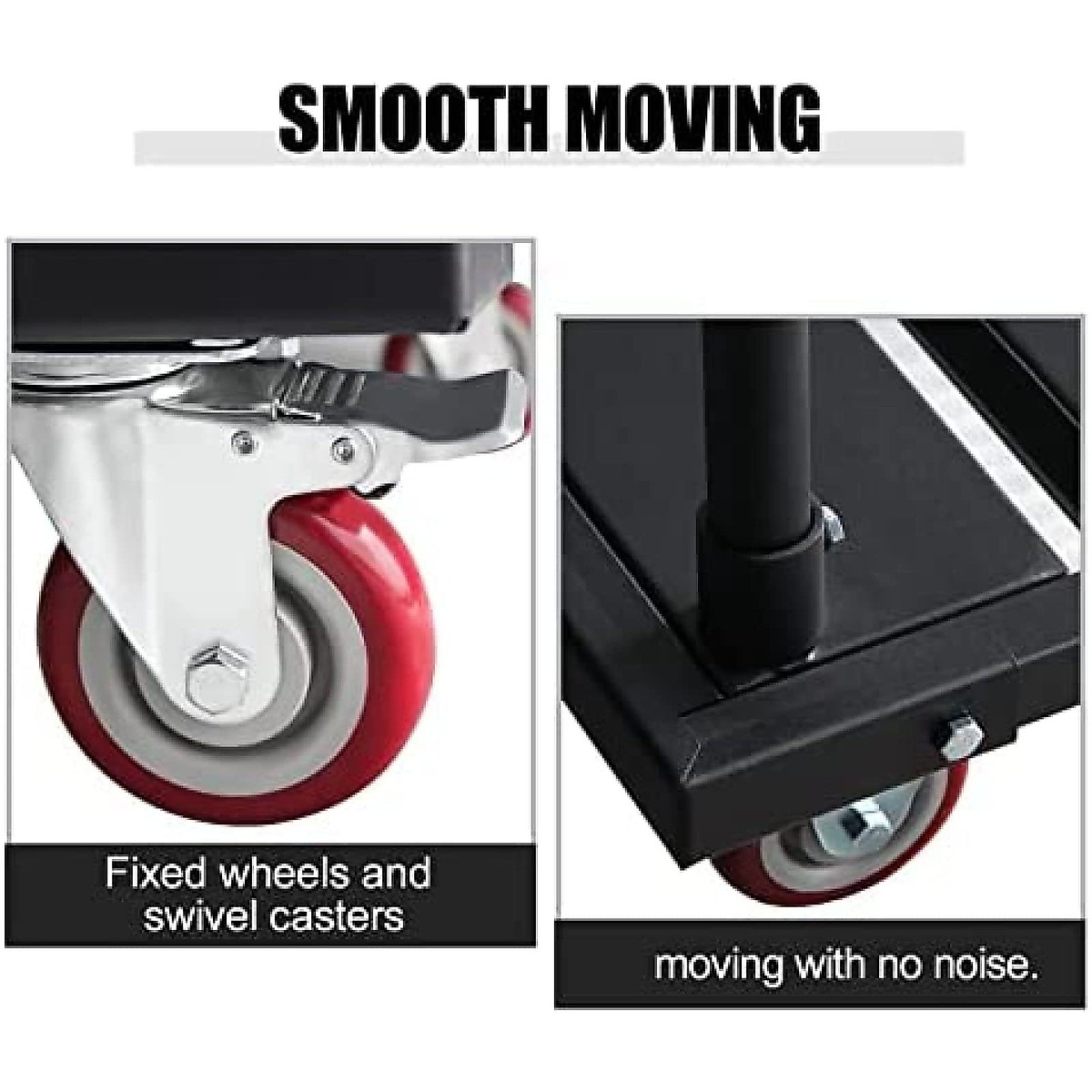 Table Cart Folding Cart Rack for 60" Round Heavy Duty Desk Trolley Black Push Cart with Mute Wheel 10 Table Capacity Fits for Hotel and Conference Center Use,45.3 X 45.3 X 29.1''