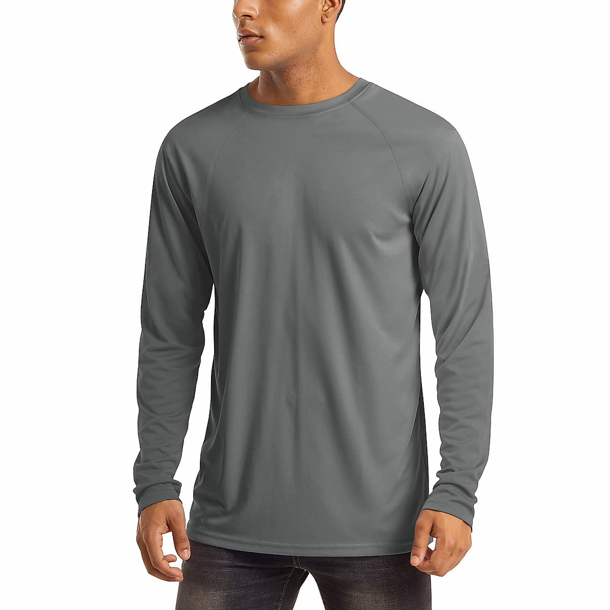 Fishing Shirts for Men Long Sleeve UV Shirts Sun Shirts Running Shirts Workout Shirts Rashguard Hiking Shirts Swim Shirts UPF 50 Shirts Dark Grey