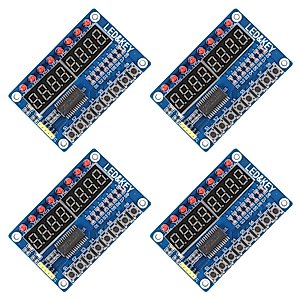 AITRIP 4PCS 8-Bit LED Digital Tube 8 Keys TM1638 Display Module Compatible with AVR for Arduino ARM