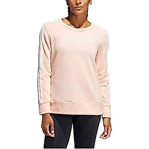 adidas Ladies' 3-Stripe Crewneck (Pink, X-Large)