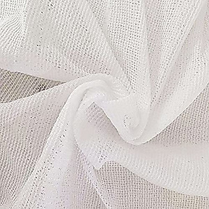 kufu01 85% UV Resistant Anti-Aging White Sunblock Shade Cloth,Water and Air Permeable Mesh Tarp,Shade Netting with Grommets,Rope,Sun Shade Sail for Roof Courtyard Garden Fence (1x2m/3.3x6.6ft)