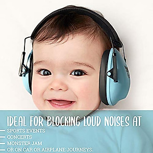 My Happy Tot Noise Cancelling Headphones for Kids, Adjustable Baby Ear Protection Earmuffs with Ergonomic Design, Blue