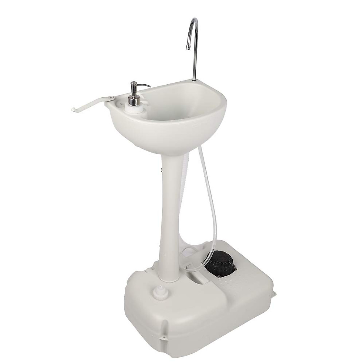 Kcelarec Portable Camping Sink w/Towel Holder & Soap Dispenser,Hand Wash Basin Stand w/Rolling Wheels - for Outdoor Events, Gatherings, Worksite & Camping (Standard)