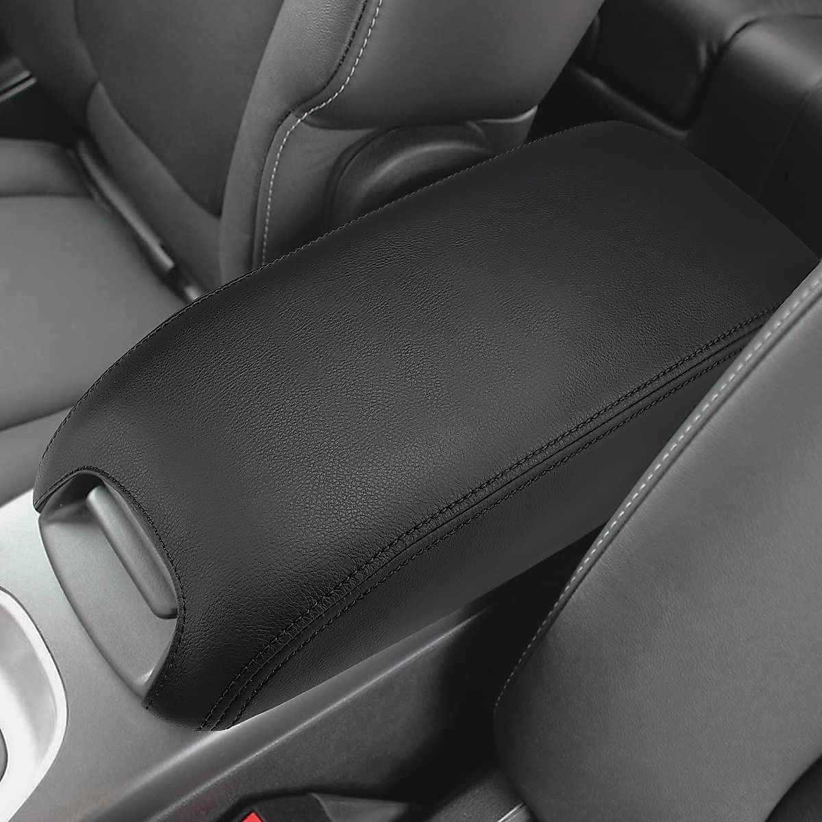 INTGET Center Console Cover for 2011-2020 Dodge Journey Accessories Leather Middle Armrest Cover Arm Rest Box Lid Protector Car Seat Box Cover for Dodge Journey