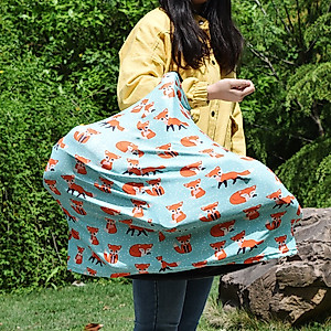 Nursing Cover,Breastfeeding Scarf,Baby Car Seat Covers Canopies,Infant Stroller Cover for Girls and Boys Baby Shower Gifts (Fox)