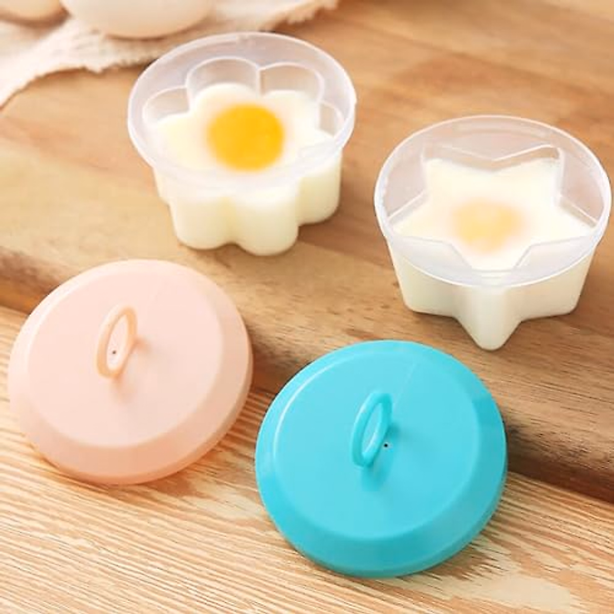 4 Pack Egg Poacher with Brush Egg Cooker Hard Boiled Eggs without Shell Egg Poaching Cups Egg Boiler Egg Maker For Breakfast Sandwiches
