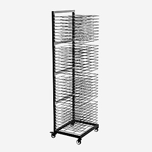 GARVIN Art Drying Rack for Classrooms,Art Studio, Art Clubs - Painting Drying Rack with 36 Removable Shelves - Stack Rack for Painting, Drawings - 4 Wheels 13 3/4" D x 17 1/2" W x 55 1/2" H, Black